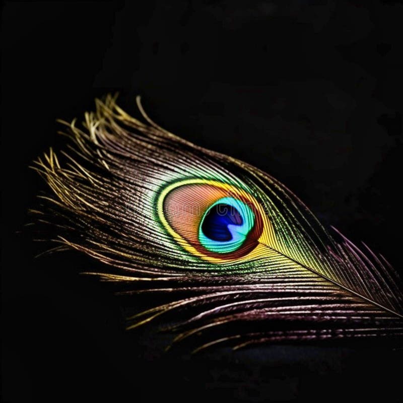 Peacock Feather with Magical Flowers, Stock Illustration - Illustration ...