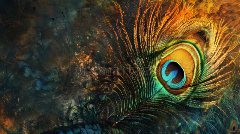 Peacock, Feather, Texture, Art Stock Illustration - Illustration of ...