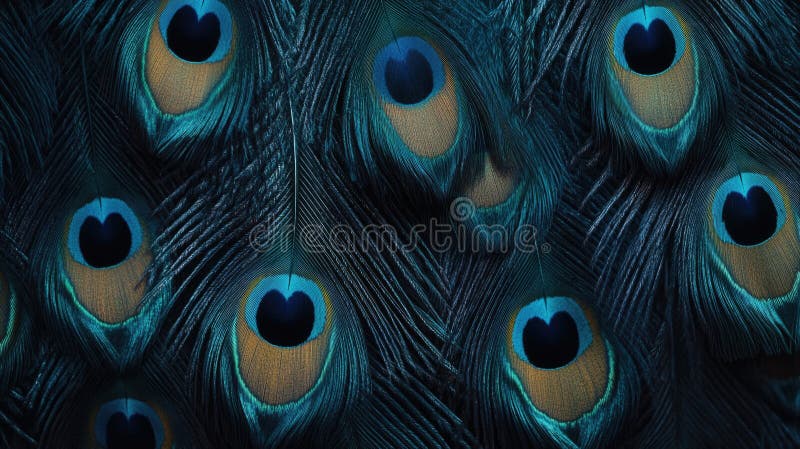 Peacock Feathers Close-up, Stripe Pattern Stock Photo - Image of ...