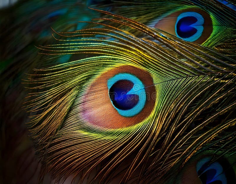 Peacock Feathers in Motion stock illustration. Illustration of motion ...