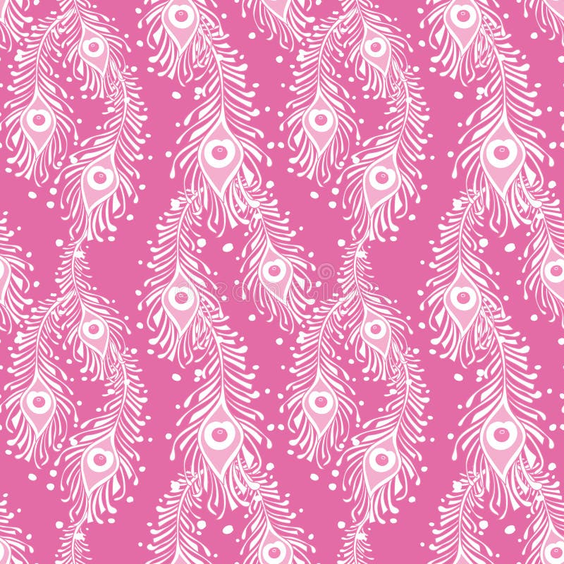 Peacock Feathers Seamless Pattern Peacock, Wallpaper, Pink Background ...