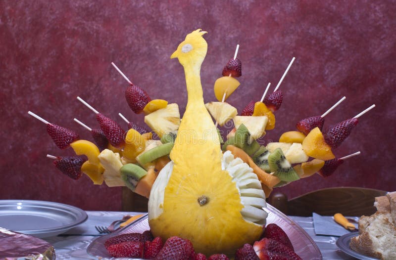 Peacock from Fruit and Vegetable Stock Photo - Image of pumpkin, carve ...