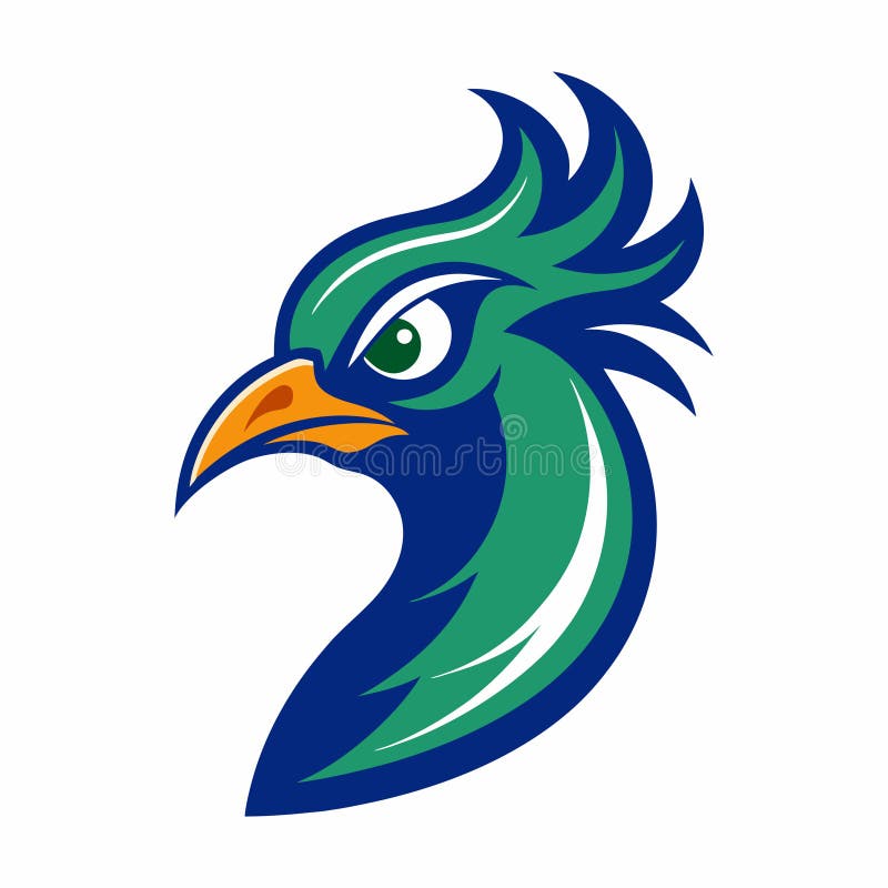 Peacock Head Mascot Logo Art Illustration Stock Vector - Illustration ...