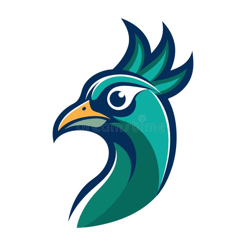 Peacock Head Mascot Logo Art Illustration Stock Vector - Illustration ...