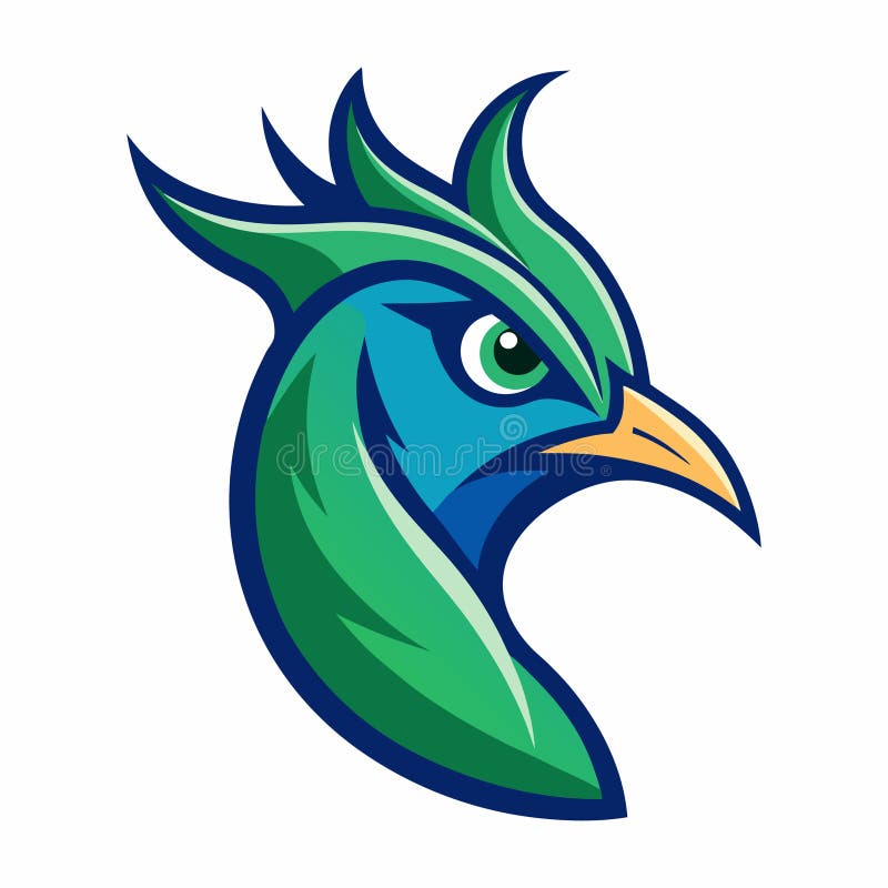 Peacock Head Mascot Logo Art Illustration Stock Vector - Illustration ...