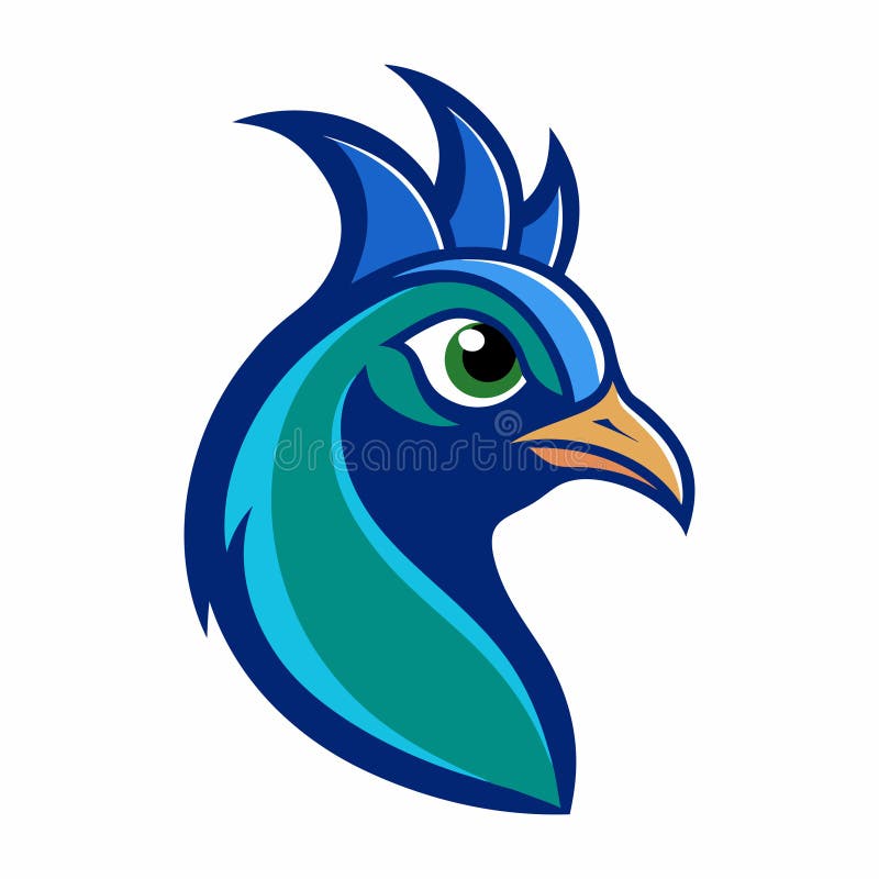Peacock Head Mascot Logo Art Illustration Stock Vector - Illustration ...