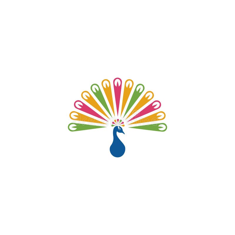 Peacock Icon Logo Illustration Design Stock Illustration - Illustration ...