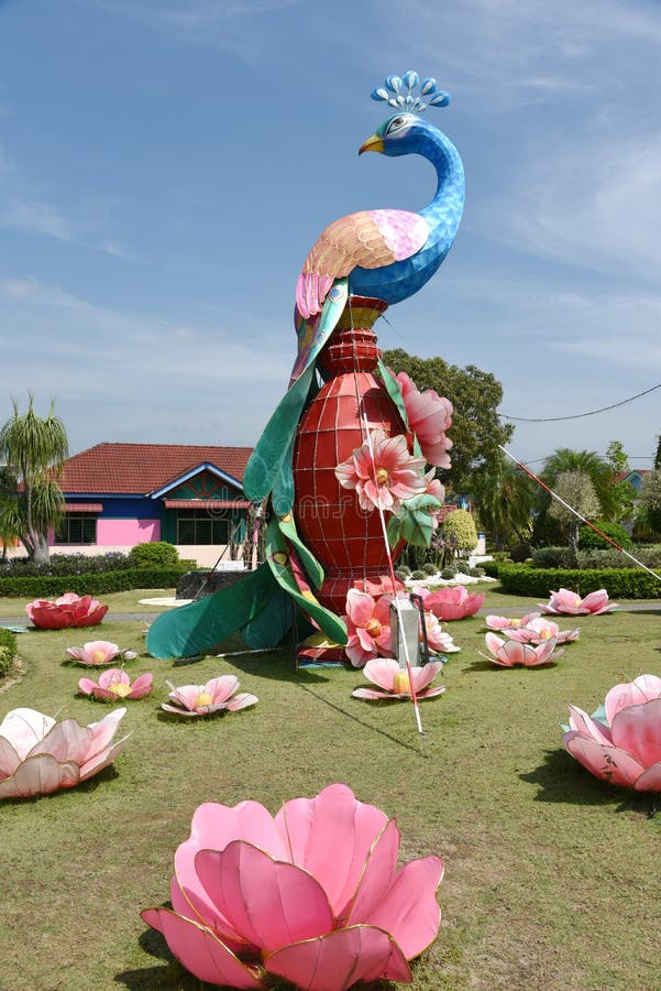 Lighted peacock display stock photo. Image of horizontal - 12421436