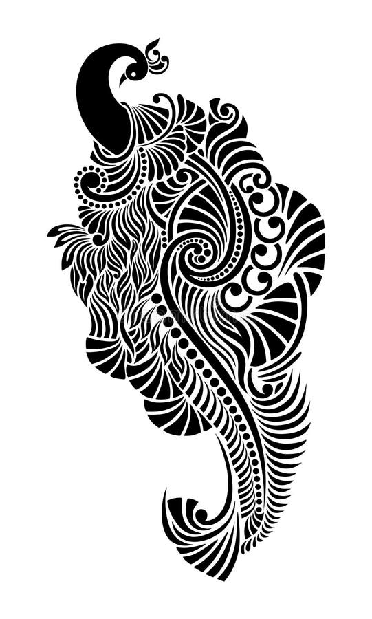 Peacock Laser Cutting Indian Design Stock Vector - Illustration of ...
