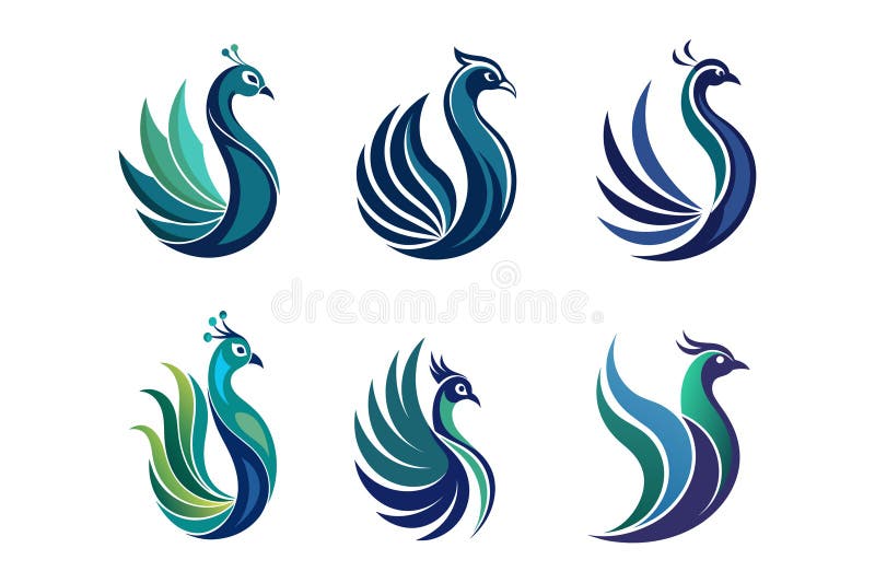 A Peacock Logo Icons Vector Illustration Stock Illustration ...