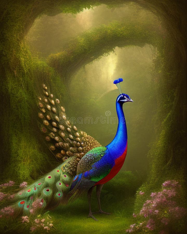 Peacock magic and mystery stock illustration. Illustration of universe ...