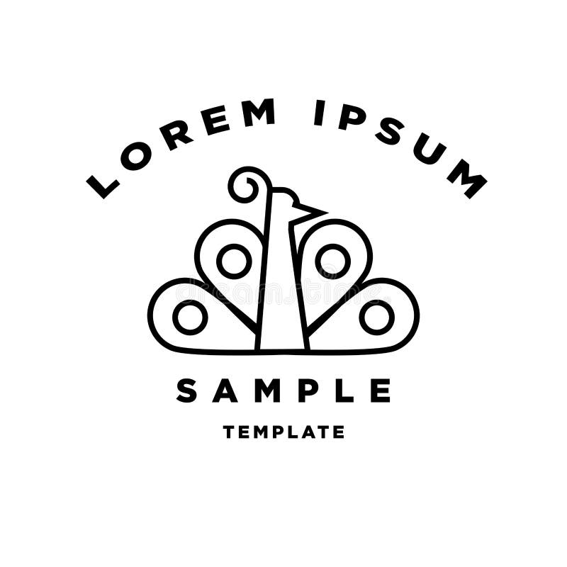 Peacock Minimal Sign Vector Design Stock Vector - Illustration of label ...