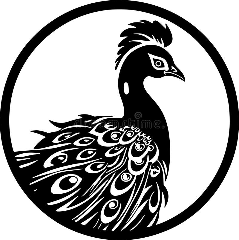 Peacock Minimalist And Simple Silhouette Vector Illustration Stock