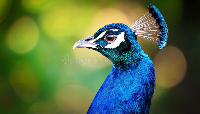 Peacock Profile View stock illustration. Illustration of nature - 349362871