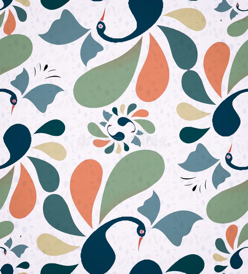 Peacock Shaped Design Seamless Pattern Stock Illustration ...