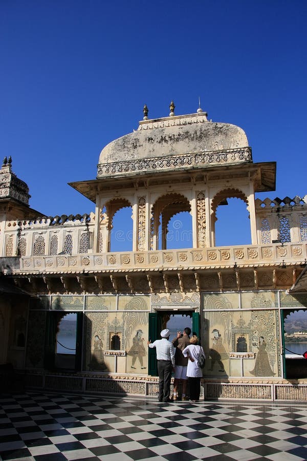 Peacock Square, City Palace Complex, Udaipur, India Stock Photo - Image ...