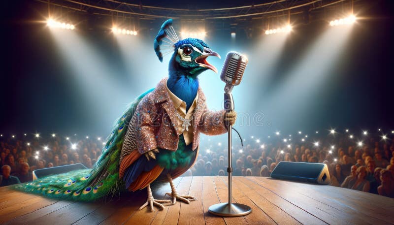 Peacock on Stage stock illustration. Illustration of show - 300583717
