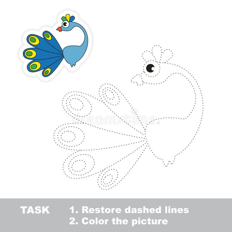 Peacock To Color Stock Illustrations – 229 Peacock To Color Stock ...