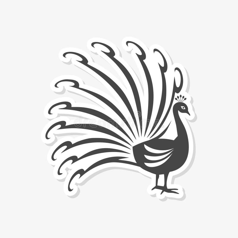 Peacock - Vector Illustration with Long Shadow Stock Vector ...