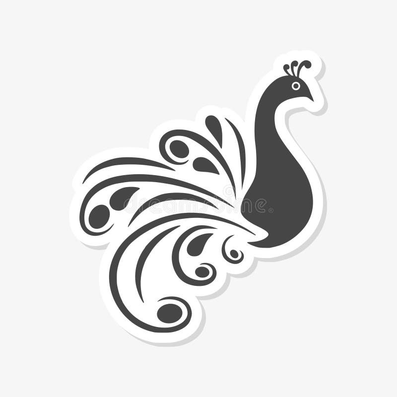Peacock - Vector Illustration with Long Shadow Stock Vector ...