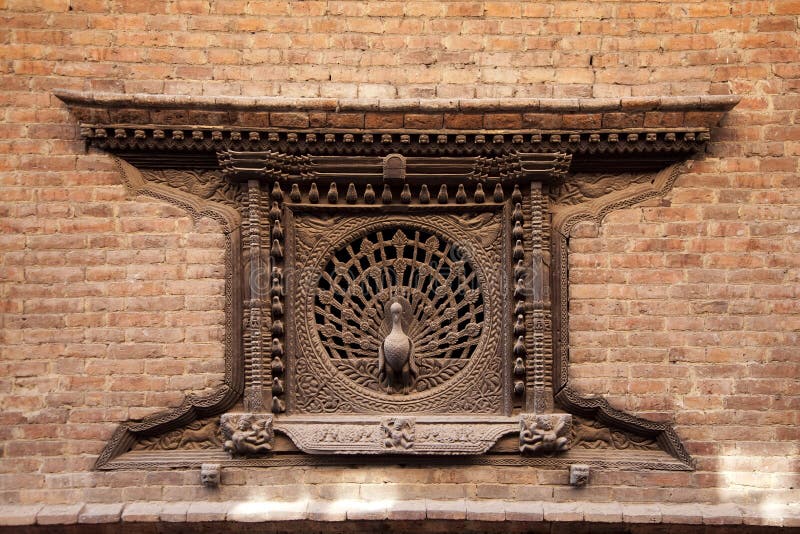 Peacock window, Nepal stock image. Image of window, kathmandu - 19135409
