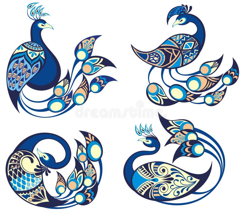 Peacocks stock vector. Illustration of persian, arabic - 73990781