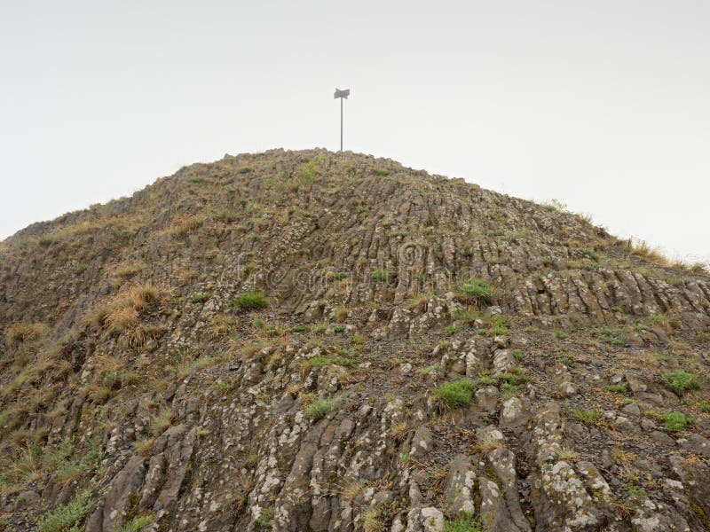 Peak of Basalt Formation. Long Poles of Cold Volcano. Stock Image ...