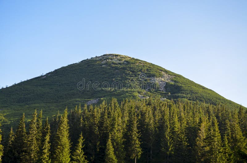 The Peak of Mount Khomyak. Mountain Range Gorgany Carpathians, Ukraine ...