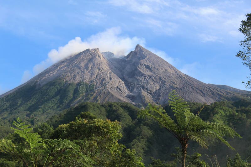 The Peak of Mount Merapi is Covered with Volcanic Ash Left Over from ...