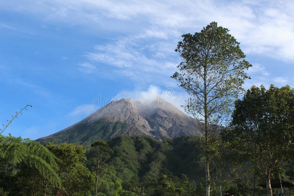 The Peak of Mount Merapi is Covered with Volcanic Ash Left Over from ...