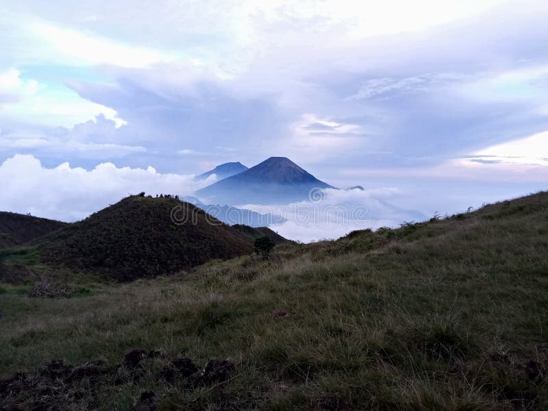 The Peak of Mount Prau, Central Java Stock Photo - Image of wilderness ...