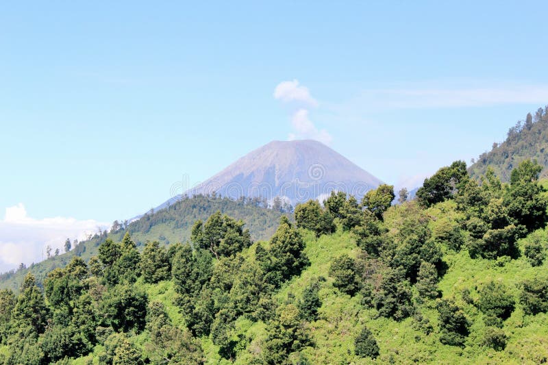 Mt. Semeru, Highest Peak of Java, in Eruption, Indonesia Stock Image ...