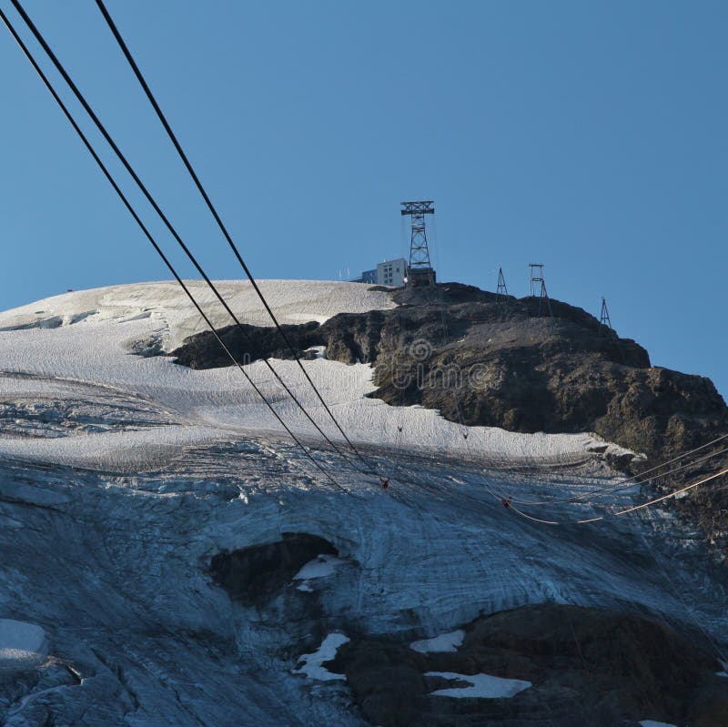 Glacier and Summit Station. Mount Titlis, Switzerland. Stock Image ...