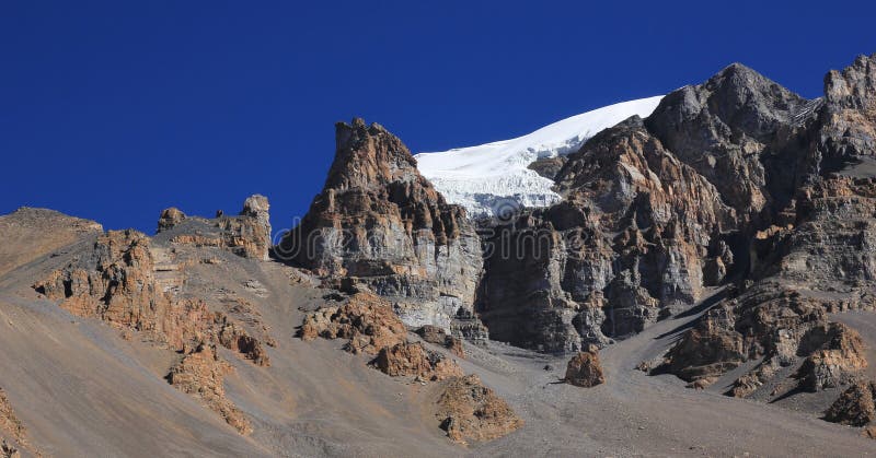 Peak of Mount Yakawa Kang, Domedar Himal Stock Photo - Image of nepal ...