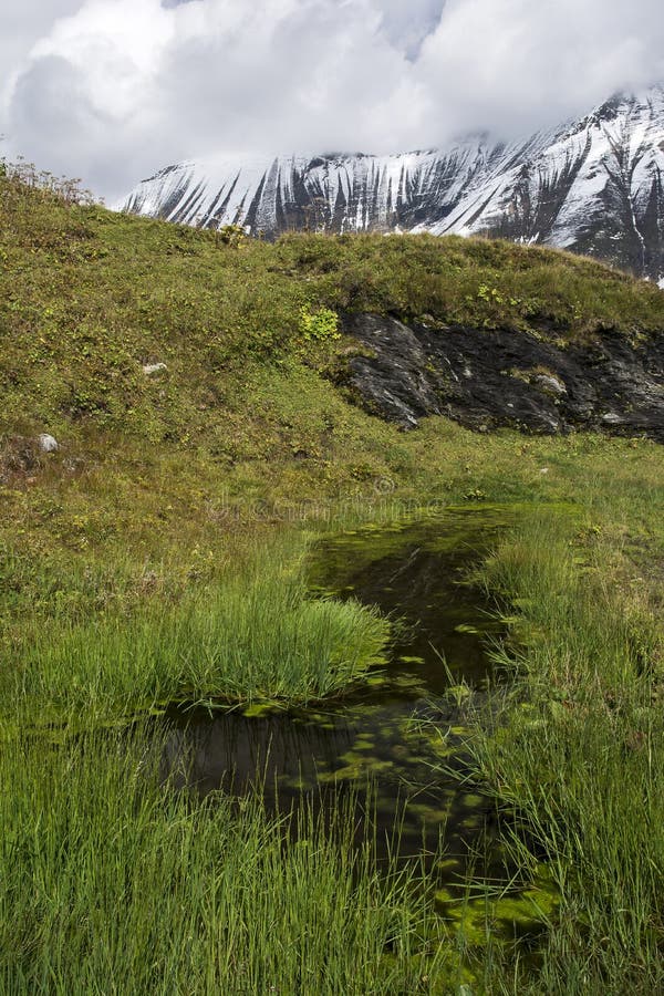 Peak with Puddle Above Kaprun Stock Photo - Image of mountain, hill ...