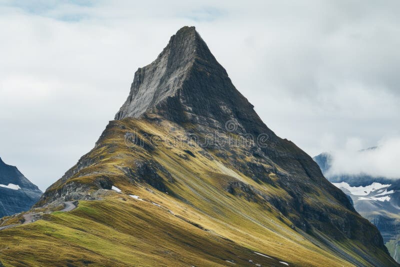 The Peak of a Tall Mountain Stock Image - Image of wilderness ...