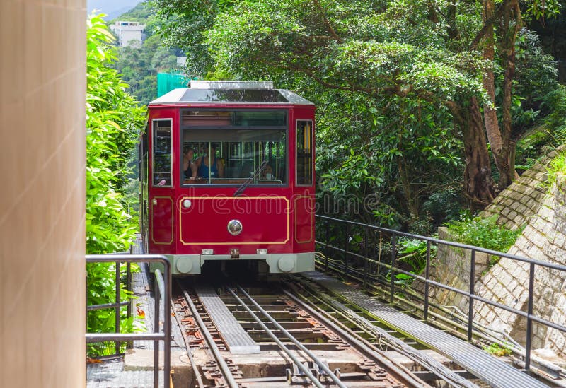 The Peak Tram is a Funicular Railway in Hong Kong Editorial Image ...
