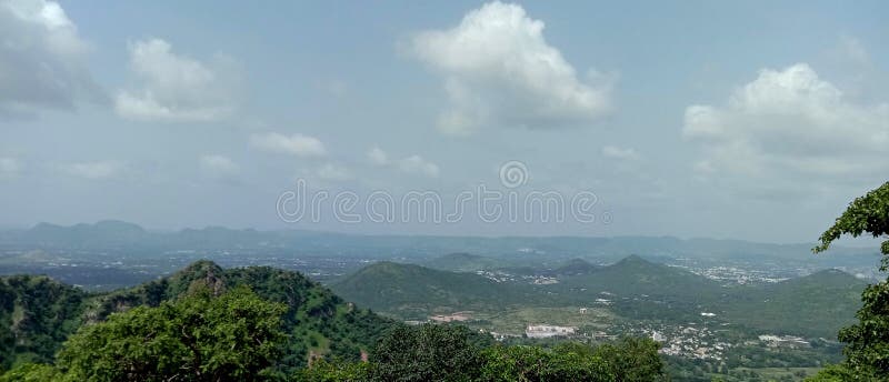 Peak View of Aravali Hills and Blue Sky in Udaipur in Rajasthan Stock ...