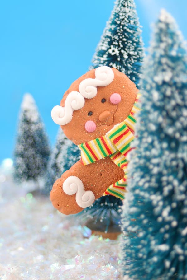 Peaking gingebread man stock photo. Image of noel, gingerbread - 7112444