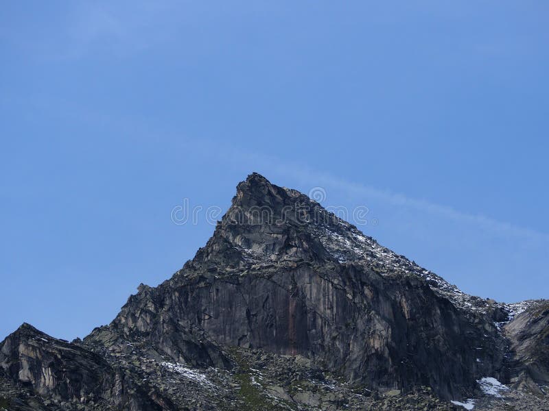 Peaks in the Alps and Blue Sky Stock Photo - Image of high, hiking ...