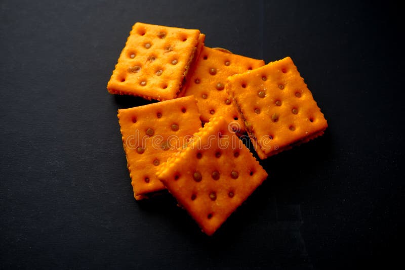 Peanut Butter Cheese Crackers Stock Image - Image of orange, closeup ...