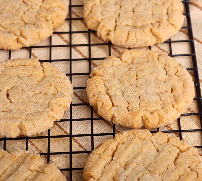 Peanut Butter Cookies Cooling Stock Photo - Image of cookie, peanut ...