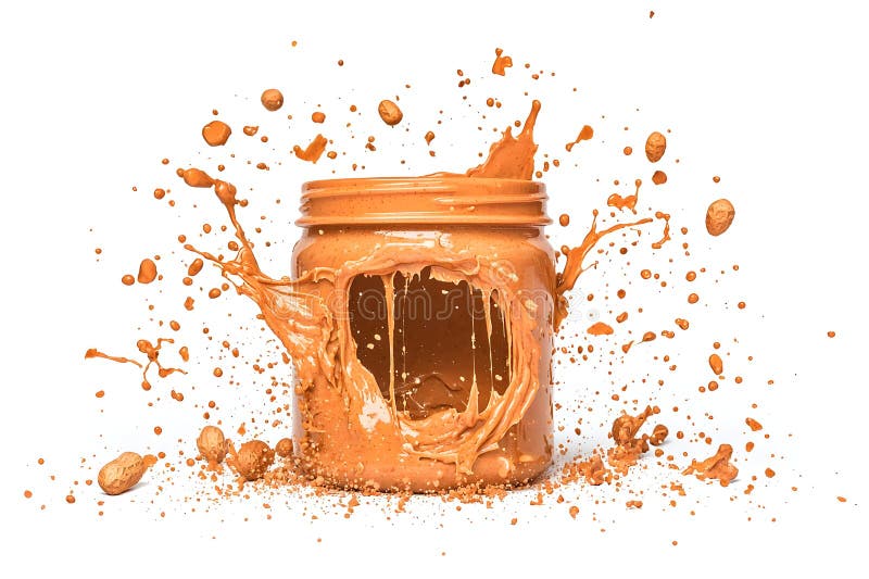 Peanut Butter Explosion: Creamy Delight in Motion Stock Image - Image ...