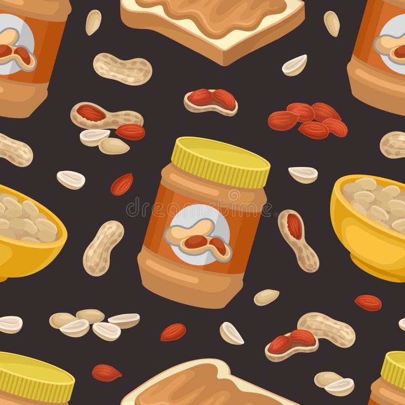 Peanut Butter Seamless Pattern. Natural Nutritional Product Repeating ... Peanut Butter Seamless Pattern. Natural Nutritional Product Repeating ...