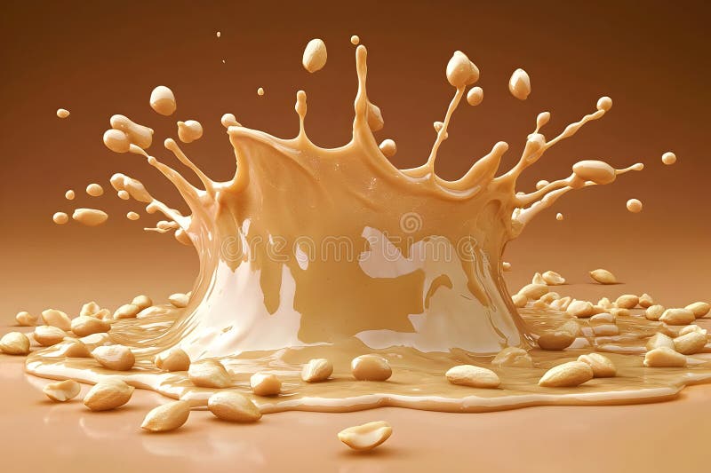 Peanut Butter Splash: Creamy Texture and Roasted Peanuts Stock ...
