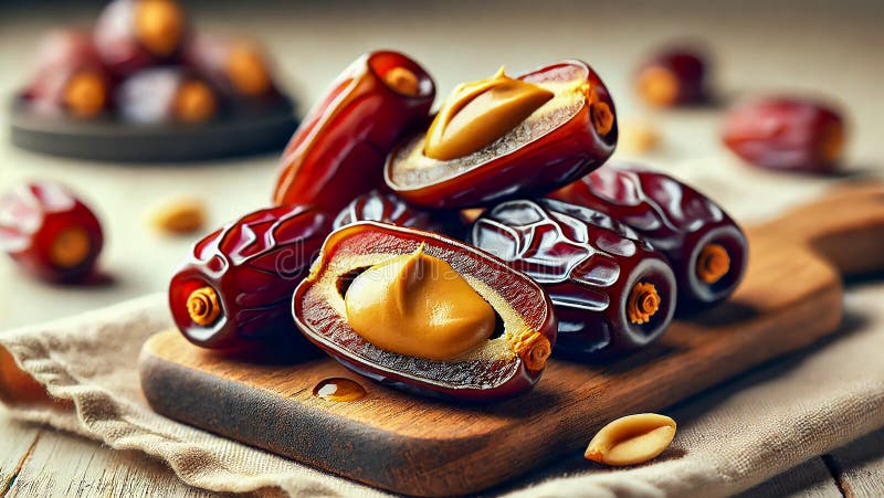 Peanut Butter Stuffed Dates Stock Illustration - Illustration of ...