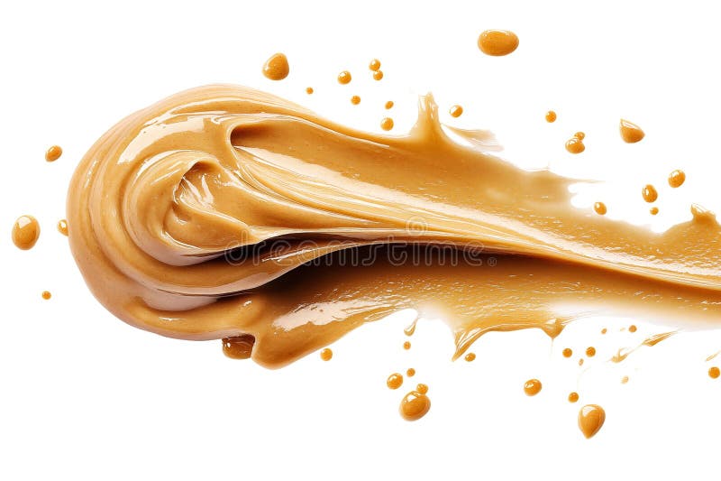 Peanut Butter Swirl Splash Isolated on White Stock Photo - Illustration ...
