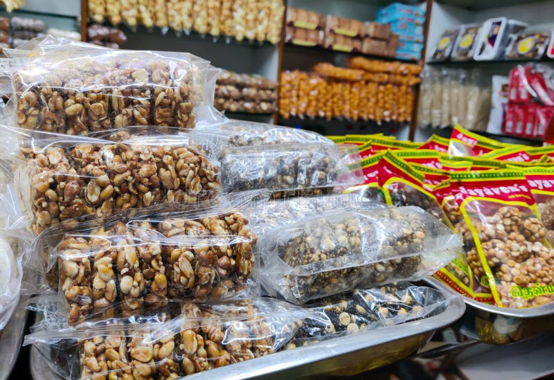 Peanut Chikki ,Kadalai Mittai or Groundnut Chikki in a Bakery Shop ...