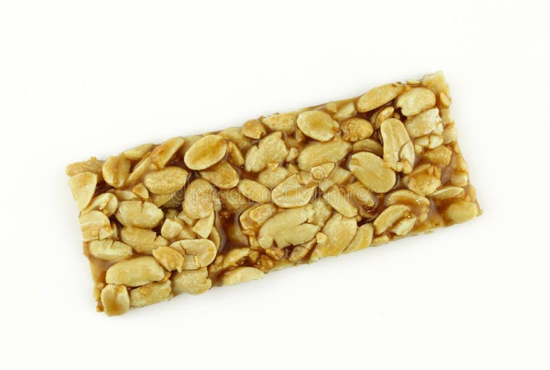 Peanut Energy Bar Isolated on White Background Stock Photo - Image of ...