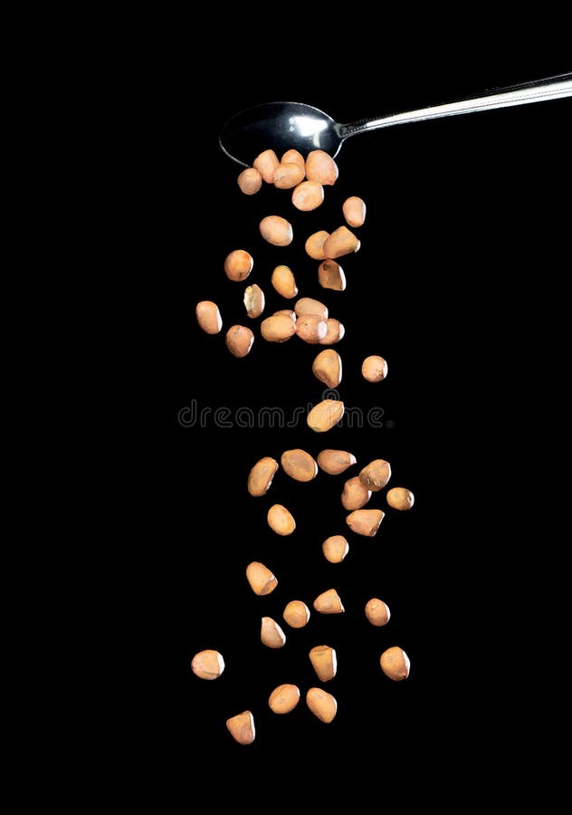 Peanut Fall, Brown Grain Peanuts Explode Abstract Cloud Fly from ...